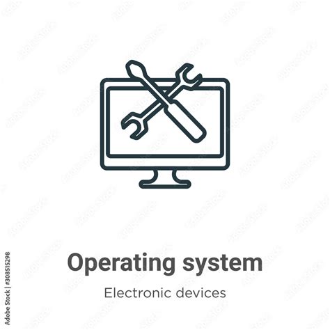 Operating System Outline Vector Icon Thin Line Black Operating System Icon Flat Vector Simple