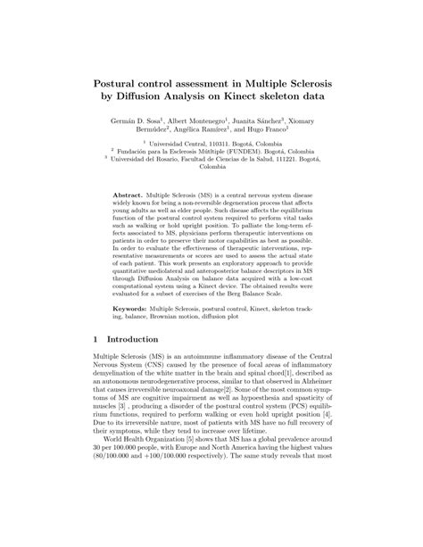 pdf postural control assessment in multiple sclerosis by diffusion