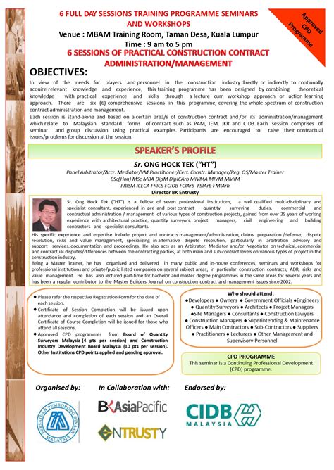 6 Sessions Of Practical Construction Contract Administration Jan July 2016 Ended Entrusty