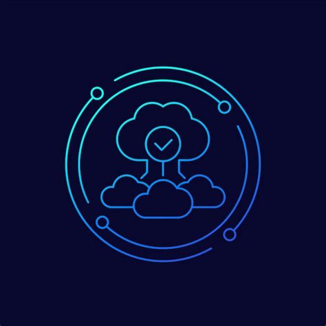 Premium Vector Cloud Architecture Or Saas Icon Linear Design
