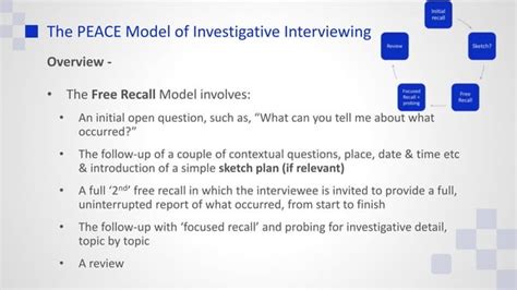 The Peace Model Of Investigative Interviewing Pptx