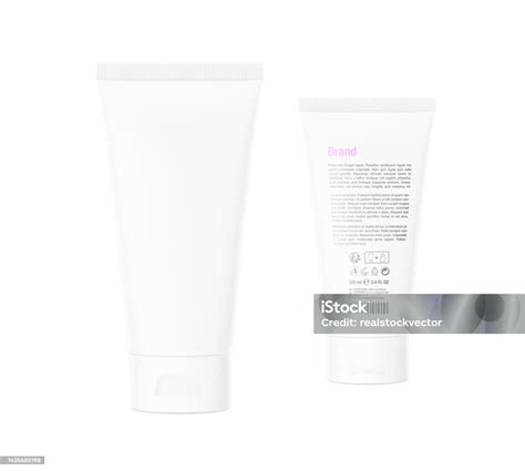 현실적인 플라스틱 튜브 모형 흰색 배경에 고립된 벡터 일러스트레이션입니다 메이크업 화장품에 대한 스톡 벡터 아트 및 기타 이미지 메이크업 화장품 3차원 형태 건강