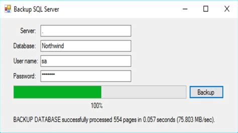 How To Create A Backup SQL Server In C
