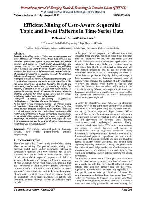 Pdf Efficient Mining Of User Aware Sequential Topic And Event