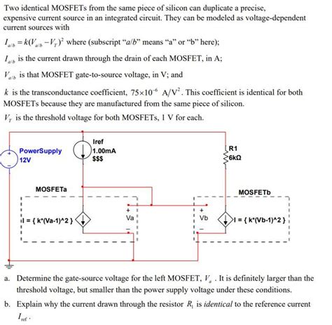 Solved Two Identical MOSFETs From The Same Piece Of Silicon Chegg Com