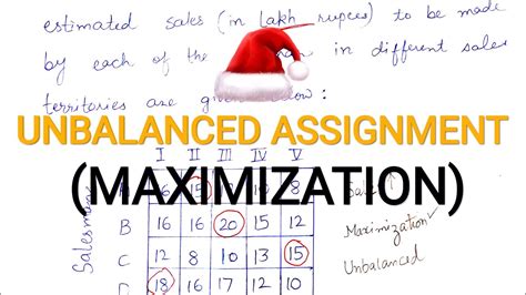 Unbalanced Assignment Problem In Hindimaximization Youtube