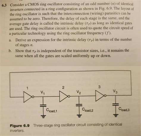 solved 6 3 consider a cmos ring oscillator consisting of an