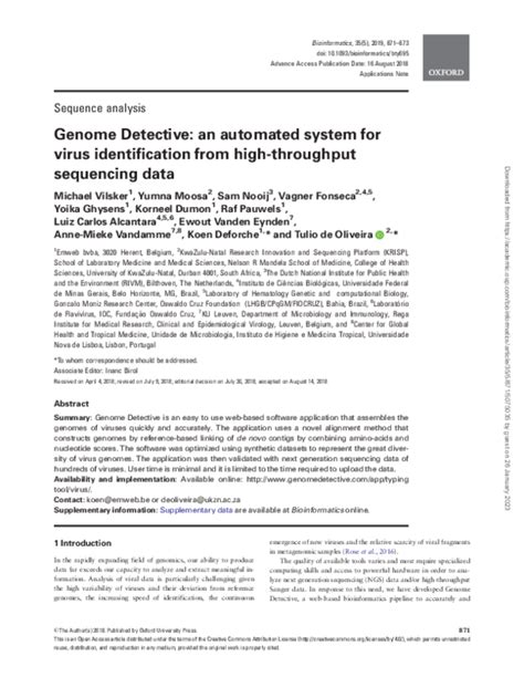 Pdf Genome Detective An Automated System For Virus Identification