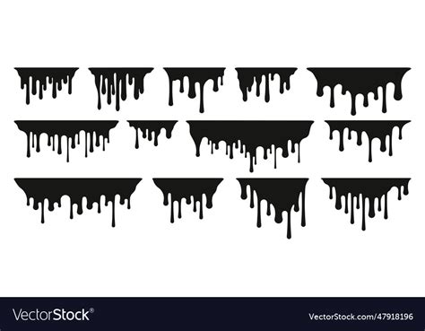 Dripping Oil Stain Cartoon Sweet Syrup Splatter Vector Image