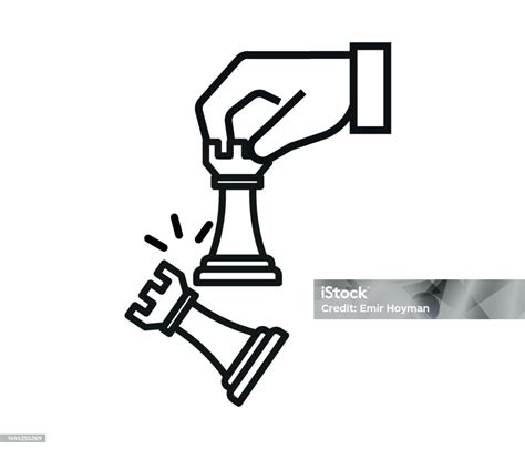 흰색 배경에 고립 된 체스 전략과 게임 개념 편집 가능한 벡터 체스에 대한 스톡 벡터 아트 및 기타 이미지 체스 체크메이트 개념 Istock