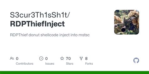 Github S3cur3th1ssh1trdpthiefinject Rdpthief Donut Shellcode Inject