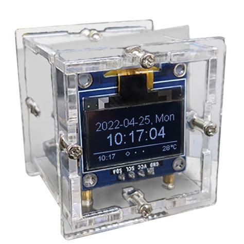 Esp8266 Diy Electronic Kit Mini Clock Oled Display Connect With Shell
