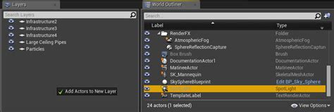 Layers Panel User Guide Unreal Engine Documentation