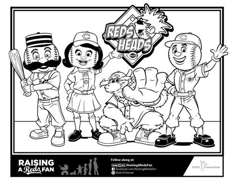 Reds Mascot Coloring Sheet Cincinnati Reds Baseball Coloring Pages Reds Opening Day