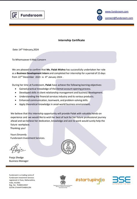 Palak Mishra On Linkedin Businessdevelopment Internship Learningbydoing Grateful Fundsroom