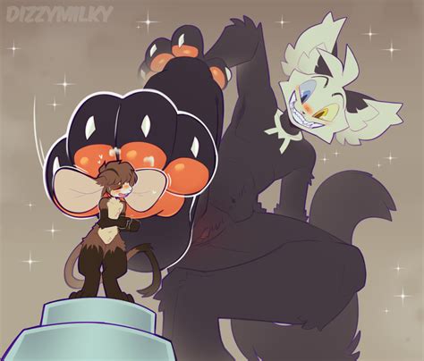 Rule 34 Absurd Res Ambiguous Gender Andromorph Black Body Black Fur Blush Blush Lines Dizzy