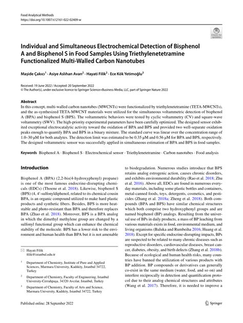 Pdf Individual And Simultaneous Electrochemical Detection Of