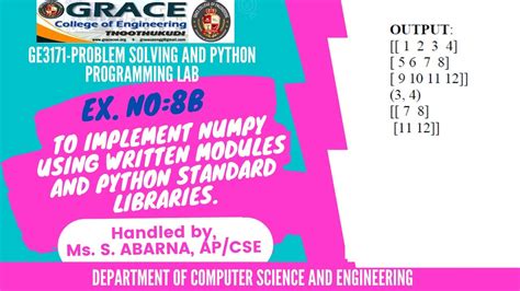 Grace Coe Cse Ge3171 Problem Solving And Python Programming Laboratory