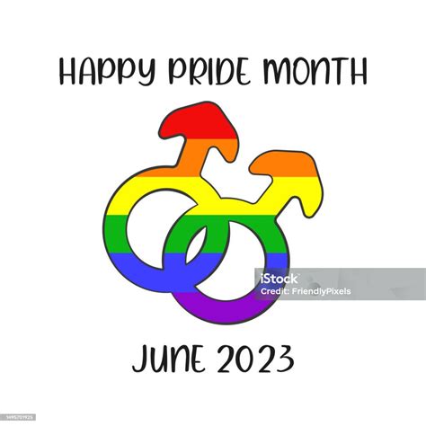 Lgbt Happy Pride Month June 2023 And Symbols In Colors Of Rainbow Flag