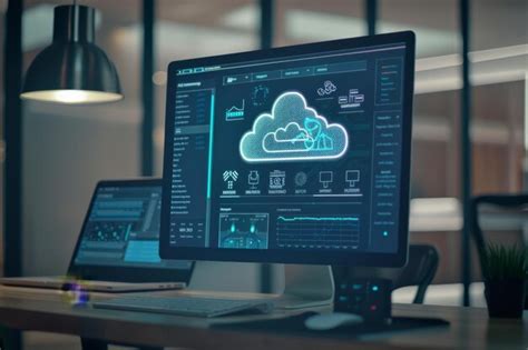 Exploring A Digital Cloud Computing Interface Premium Ai Generated Image