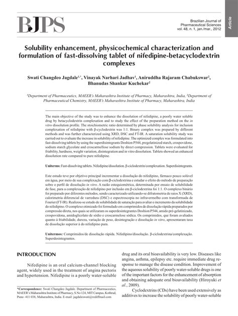 Pdf Solubility Enhancement Physicochemical Characterization And