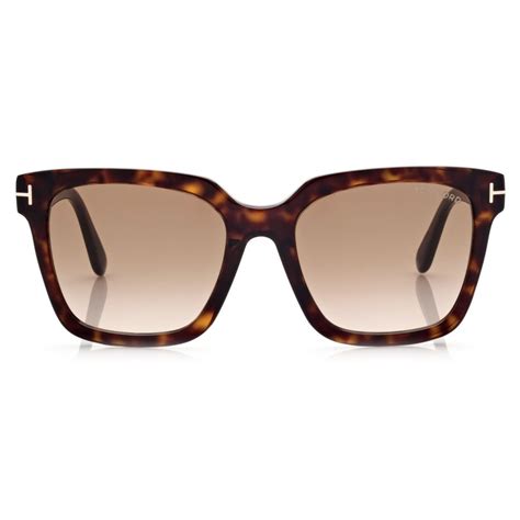 Tom Ford Selby Sunglasses Square Sunglasses Dark Havana Ft0952