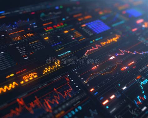 Detail Of A Trading Dashboard With Glowing Analytics Showcasing The Pulse Of The Stock Market