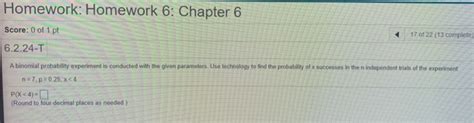 Solved Homework Homework 6 Chapter 6 Score 0 Of 1 Pt 17