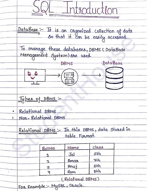 Sql Handwritten Notes Pdf Download Basic To Advance Studenthouse