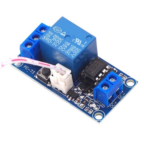 Fankhu 5V 12V 24V Microcontroller Control One Key Start Stop Relay Module AC 250V 10A For