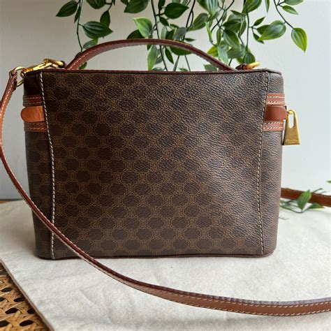 Celine Macadam Brown Two Way Shoulder Bag Atelier Vintage