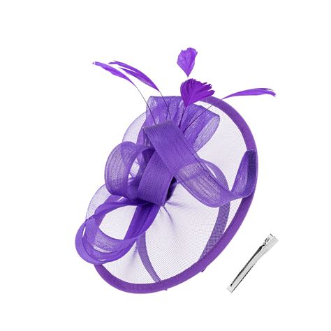 Fascinator Hats Feather Satintea Party Hat Wedding Church Bridal 1950s