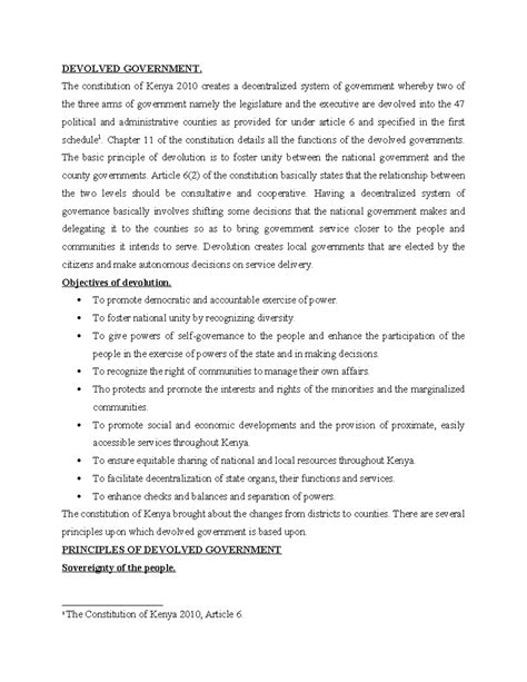 Devolved Government Short Notes Devolved Government The Constitution Of Kenya 2010 Creates
