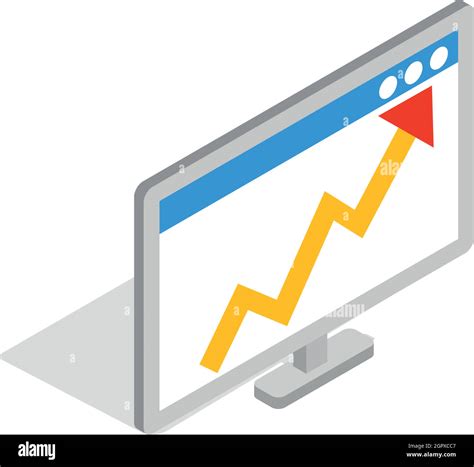graph on the computer monitor icon stock vector image and art alamy