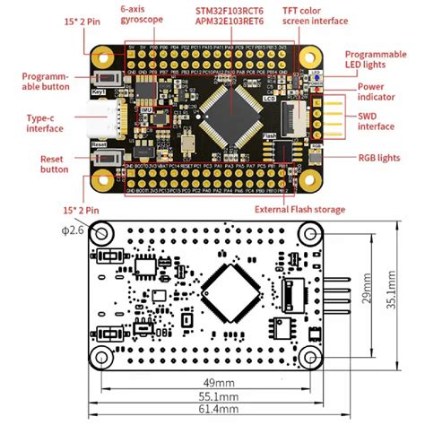 Stm32f103rct6 Stm32f103c8t6 Core Board Arm Cortex M3 Dev Kit Rees52