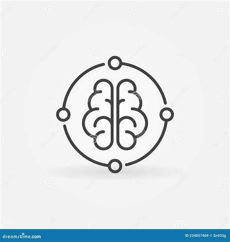 Ai Brain Neural Network Vector Concept Round Line Icon Stock Vector Illustration Of Data