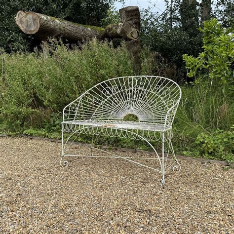 Antique Wire Patio Bench Pair Antique Cast Iron Victorian Garden