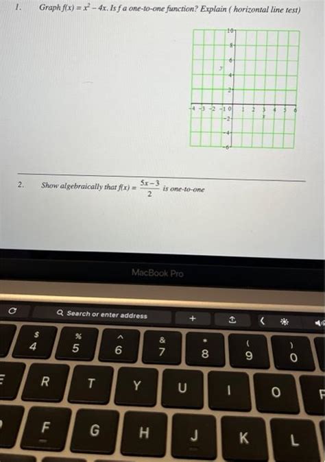 solved 1 graph f x x2−4x is f a one to one function