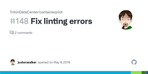 Fix Linting Errors · Issue 148 · Tritondatacentercontainerpilot · Github