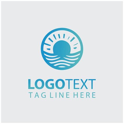 웨이브 로고 터 일러스트레이션 프리미엄 벡터