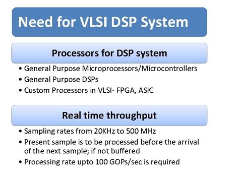 Vlsi Signal Processing Vlsi Signal Processing Objectives To