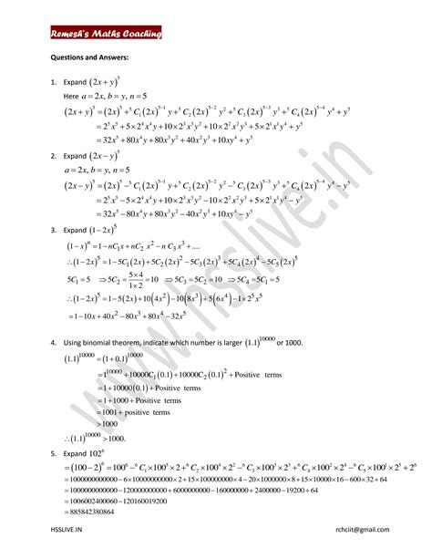 Solution Binomial Theorem Class 12 Studypool