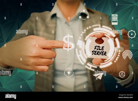 sign displaying file server business showcase device which controls