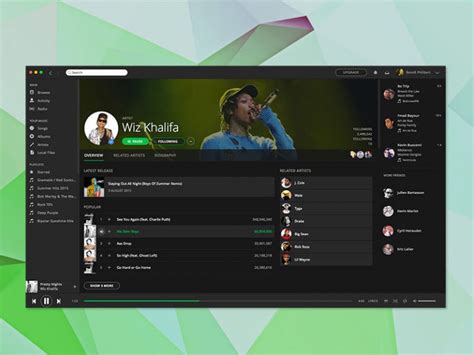 Spotify App Design Free Sketch Resource Sketch Elements