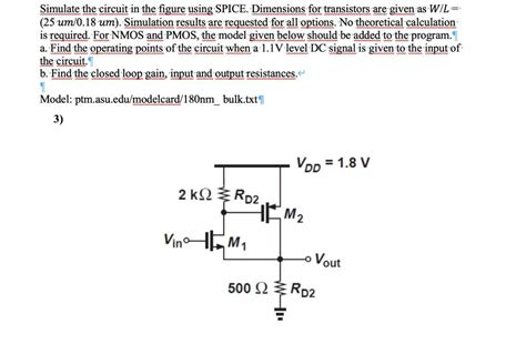 Solved Simulate The Circuit In The Figure Using SPICE Chegg Com