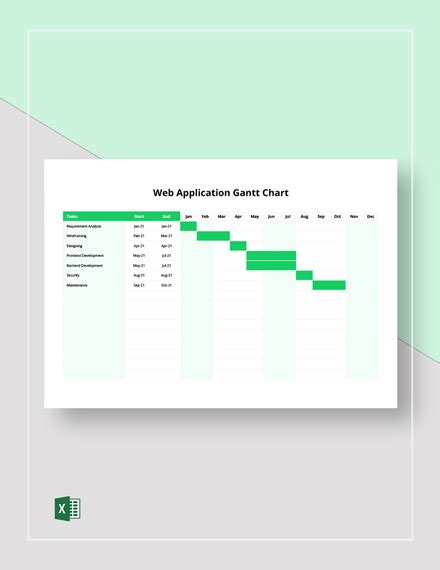 Mobile Application Gantt Chart Template Download In Excel
