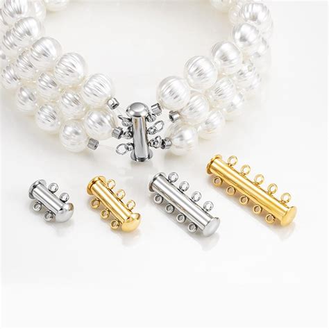 Stainless Steel Tube Clasp With Two Three Four Five Rings Slide Lock