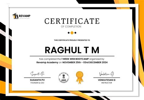 Raghul Tm On Linkedin Revamp I Am Very Happy ☺️ To Share That I Have