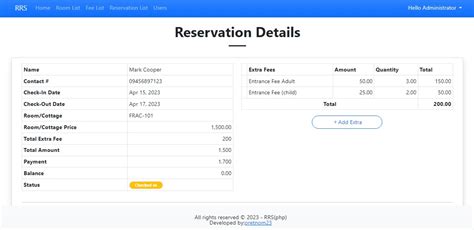 resort reservation system in php and sqlite3 source code free download