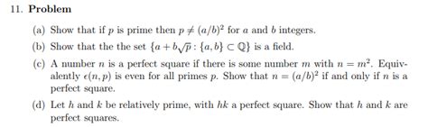 Solved Problem A Show That If P Is Prime Then P A B Chegg